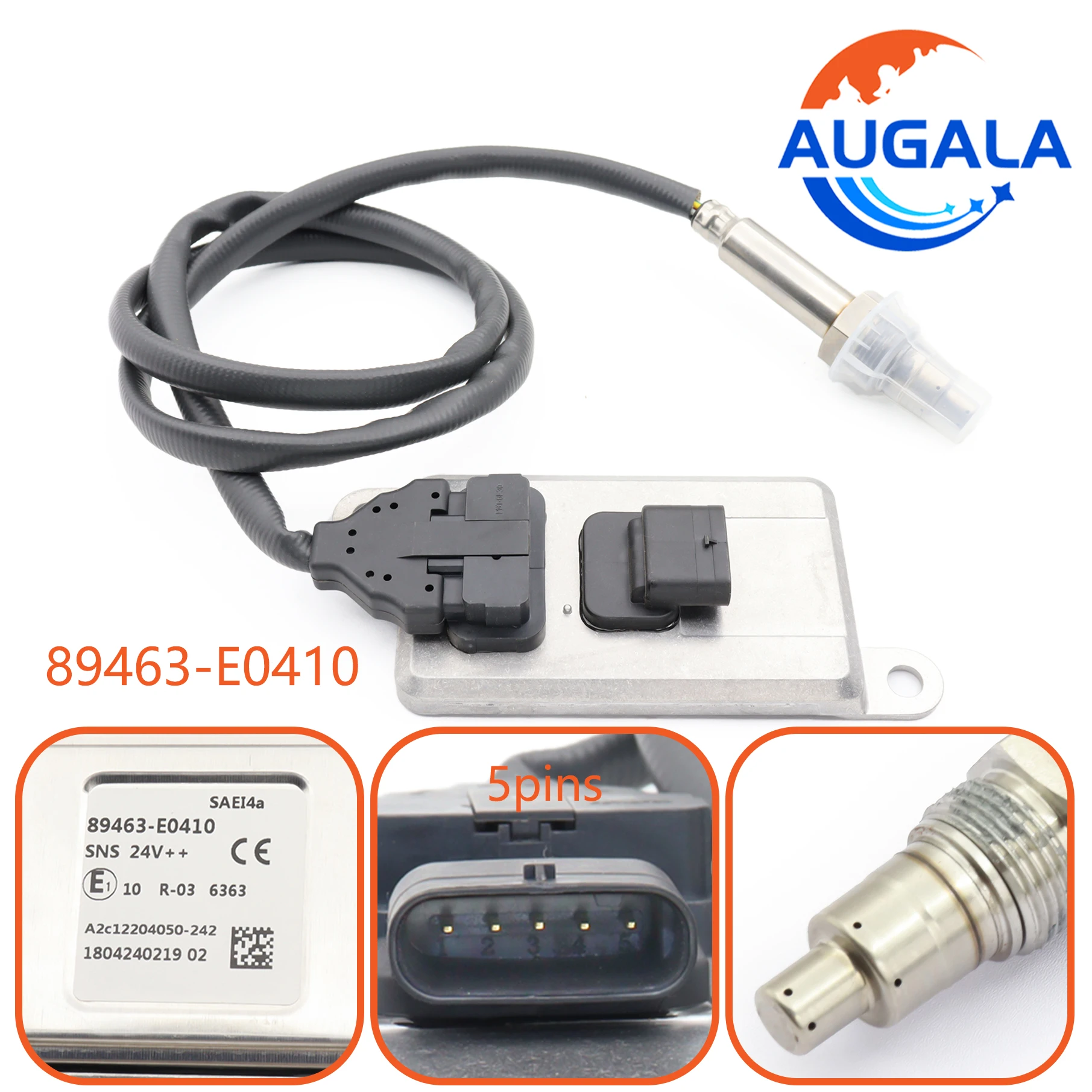 AUGALA-24V-Nitrogen-Oxide-Sensor-NOx-Sensor-89463-E0410-Fits-For-Hino ...