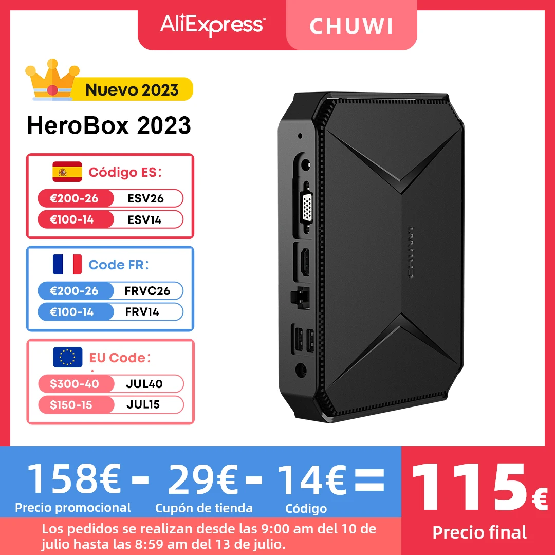 CHUWI Herobox Mini PC Intel Celeron N5100 Quad Core 8GB RAM 256G SSD ...