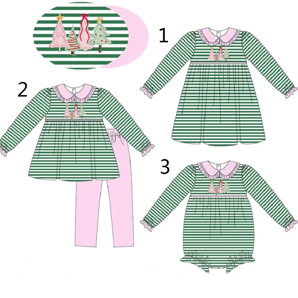 Christmas-Cartoon-Print-Girls-Autumn-Green-Long-sleeved-Pink-Lapel ...
