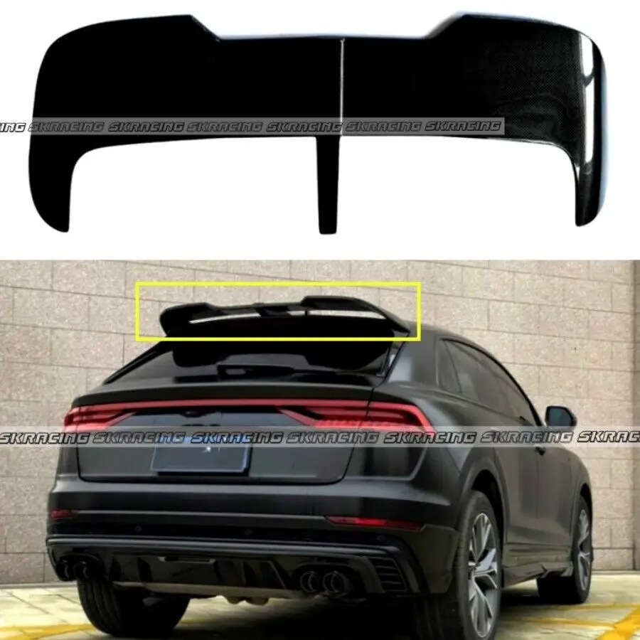For-Audi-Q8-SQ8-2019-2023-Glossy-black-Rear-Trunk-Lip-Roof-Spoiler-Wing ...