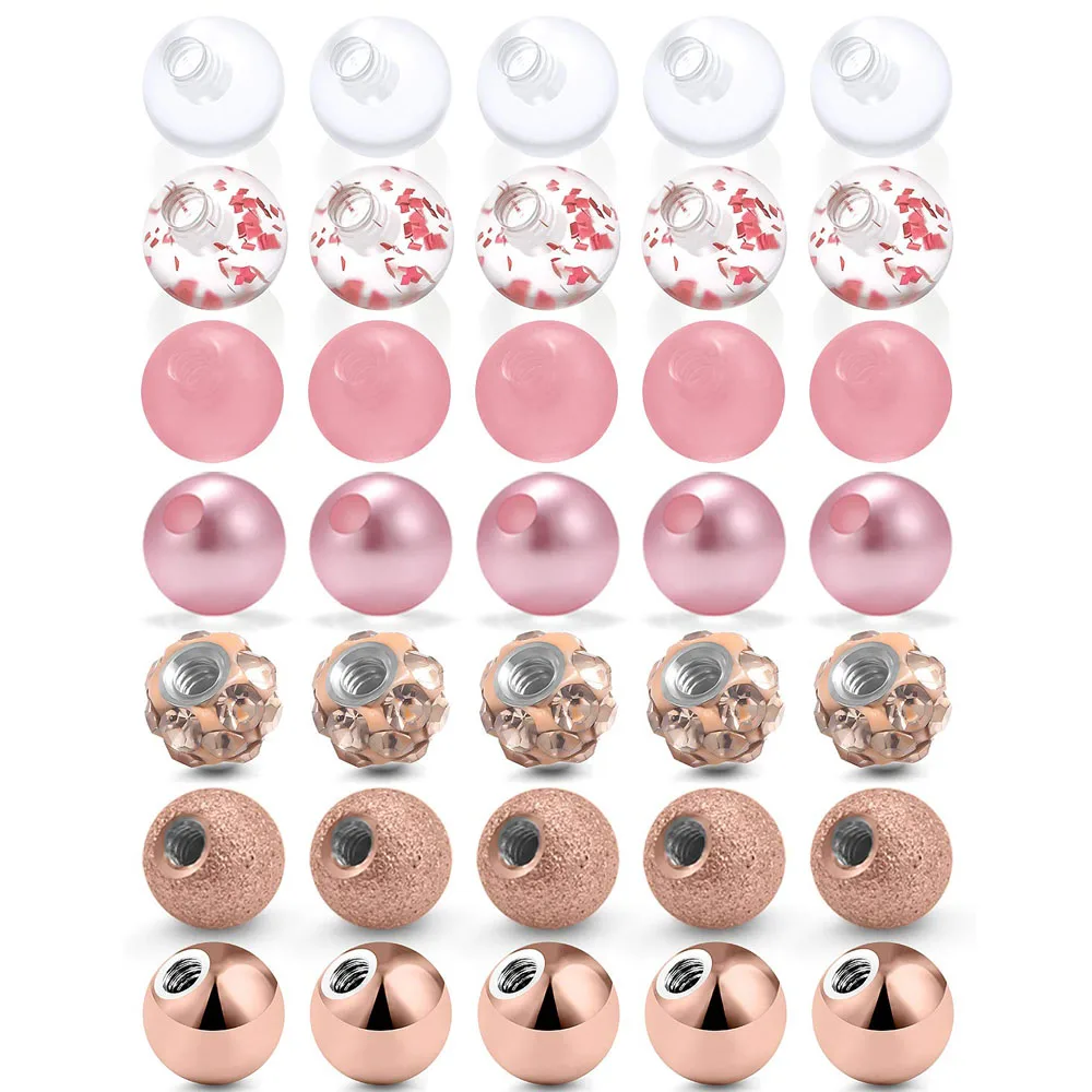 35PCS-14G-16G-Replacement-Ball-for-Body-Jewelry-Stainless-Steel-Clear ...