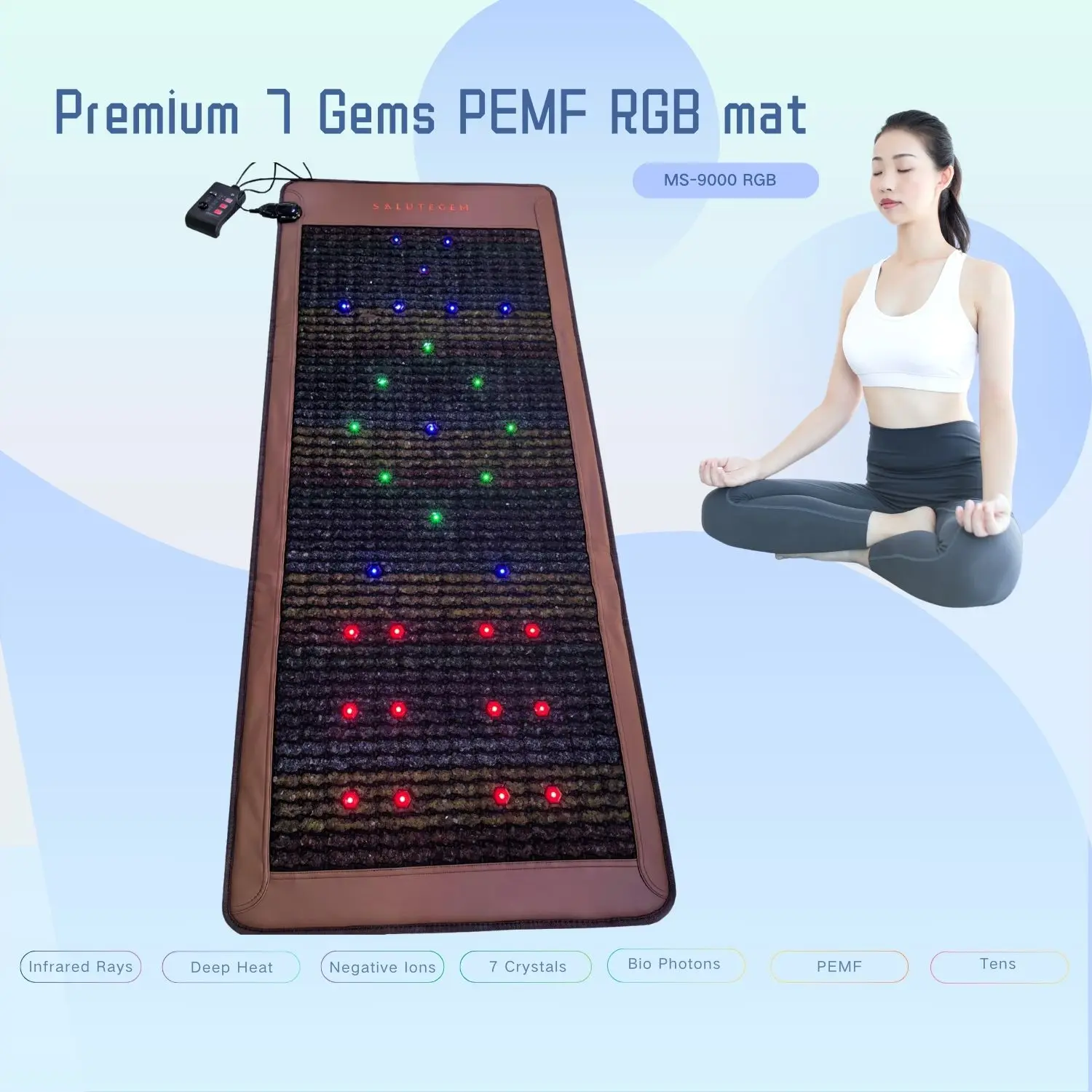 PEMF-Therapy-Mat-Matte-RGB-Photon-Light-Far-Infrared-Healing-Chakra ...
