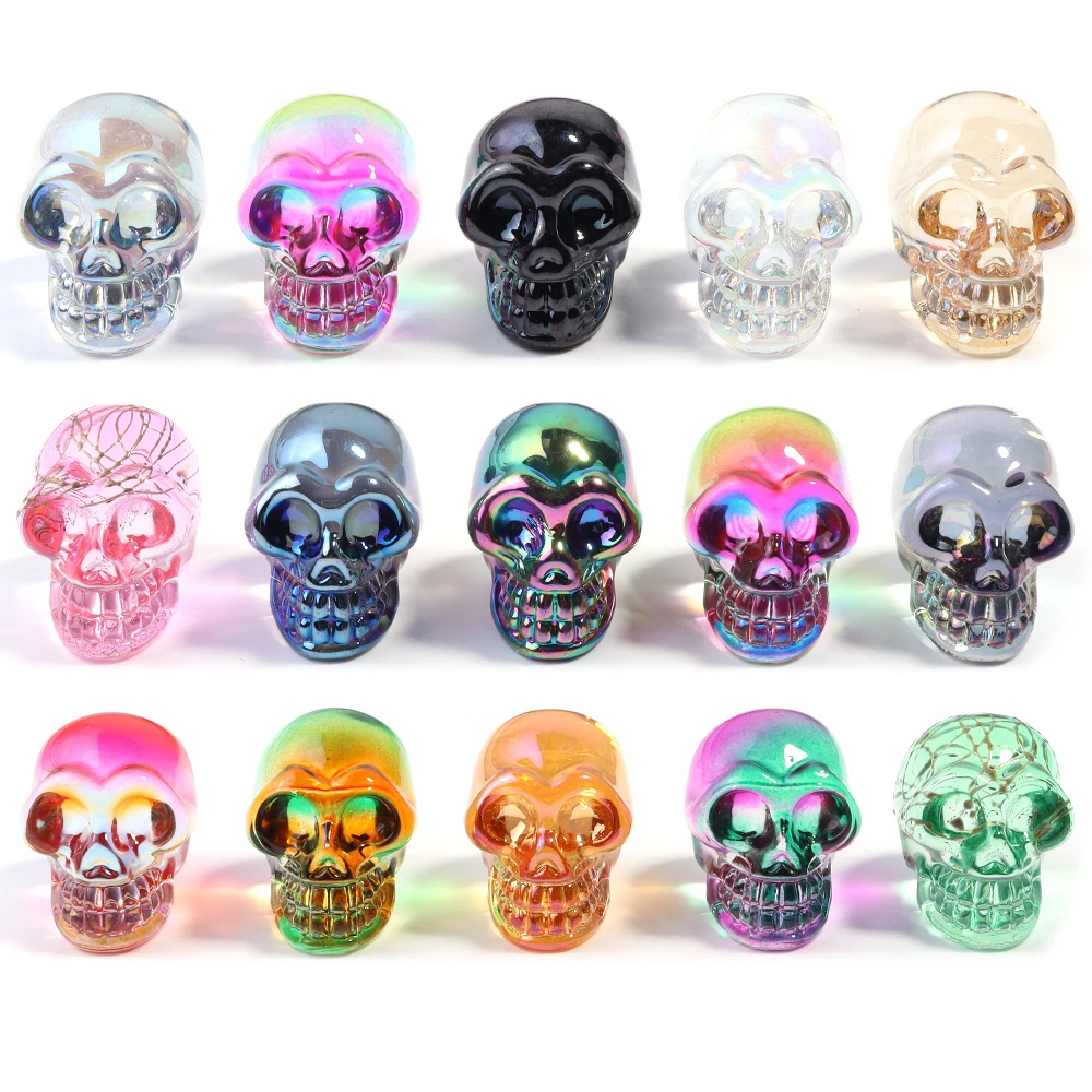 1inch Mini Crystal Skull Head Statues Clear Skull Figurines Glass ...