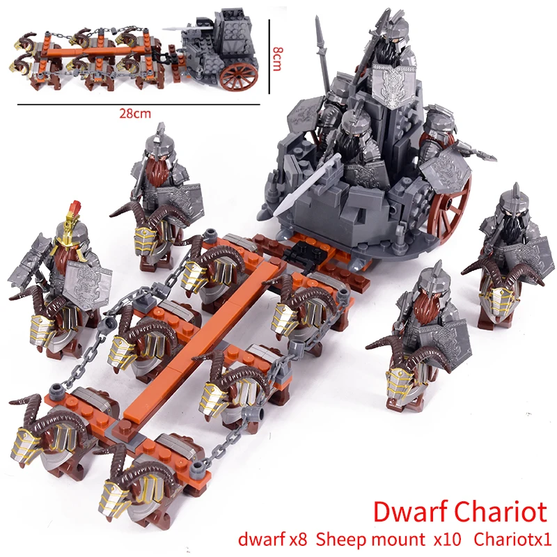 Medieval Asgard Soldier lotr Dwarf Boar Goat Chariot Animals Figures ...