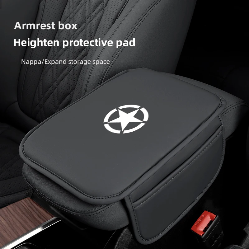 Car-Armrest-Mat-Center-Console-Leather-Protection-Cushion-For-Jeep ...