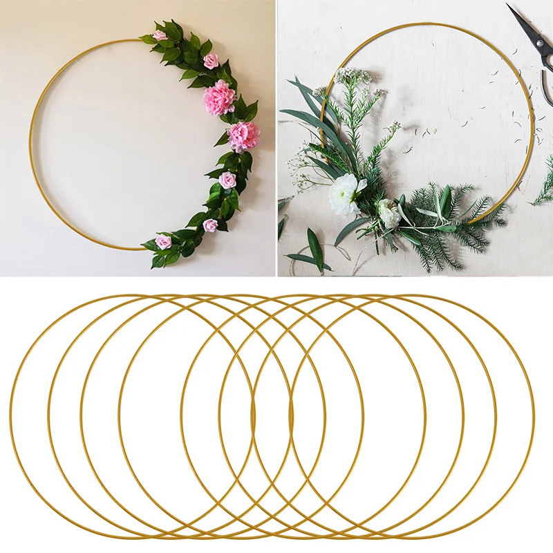 20-35cm-Wedding-Flower-Garland-Metal-Ring-Dream-Catcher-Hoop-With ...