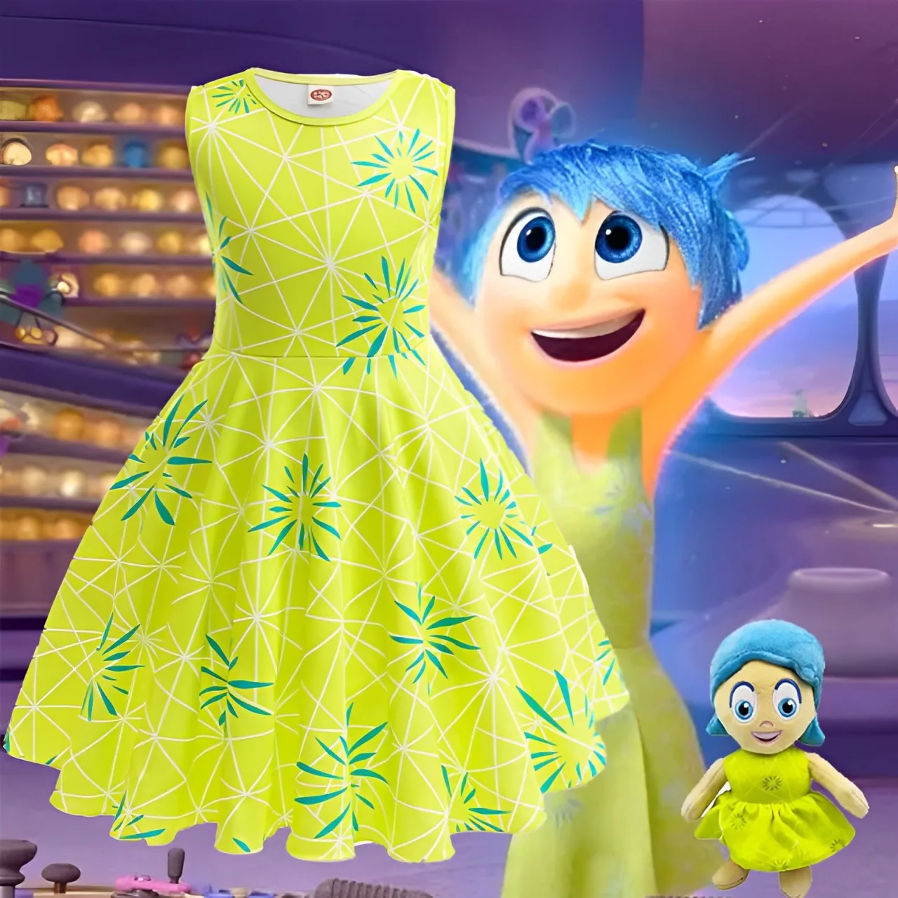 Disfraz-de-Cosplay-de-pel-cula-Inside-Out-2-para-ni-a-vestido-de-fiesta ...