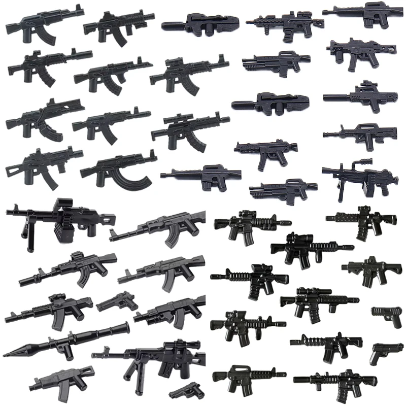 WWII Military Building Blocks Compatible Solider Figures Weapons Guns ...
