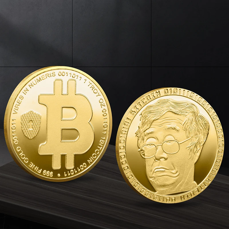 Moneda-coleccionable-de-criptomoneda-chapada-en-oro-plata-arte-de ...