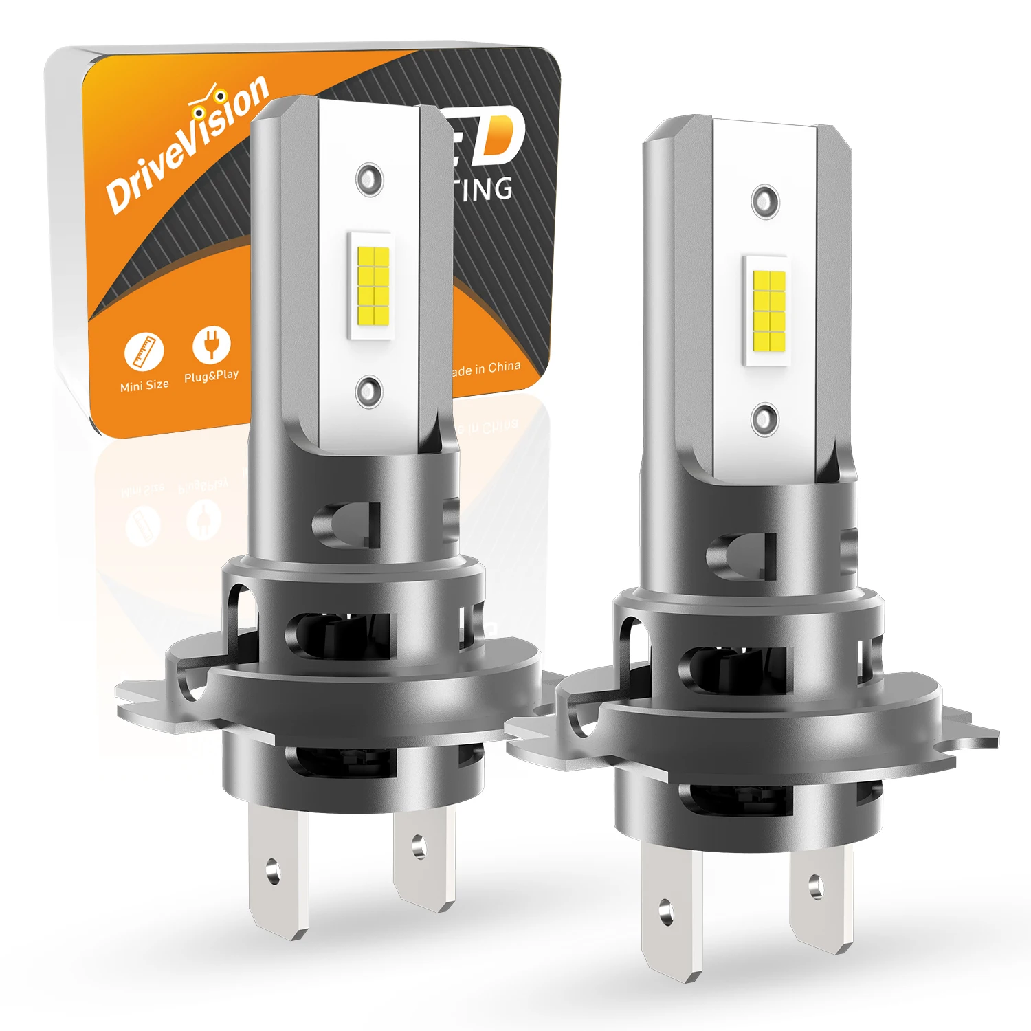 DRIVEVISION 2Pcs H7 H7 LED Headlight Bulb Mini Wireless 60W 20000LM ...