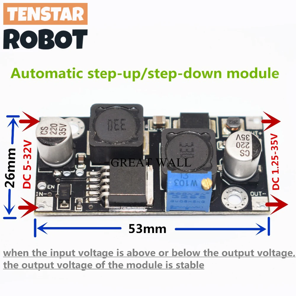 XL6019 (XL6009 Upgrade) Automatic Step-Up Step-Down Dc-Dc Adjustable ...