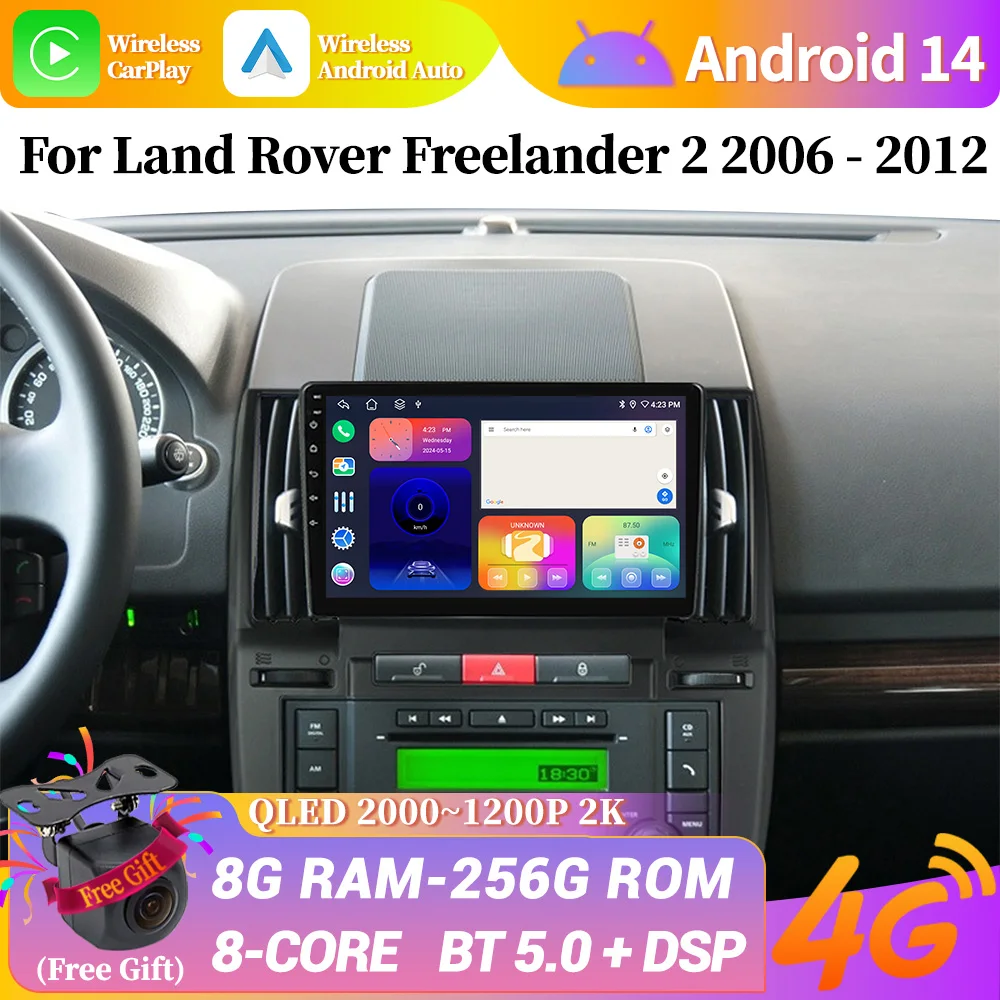 For-Land-Rover-Freelander-2-2006-2012-Car-Radio-Android-14-Carplay ...