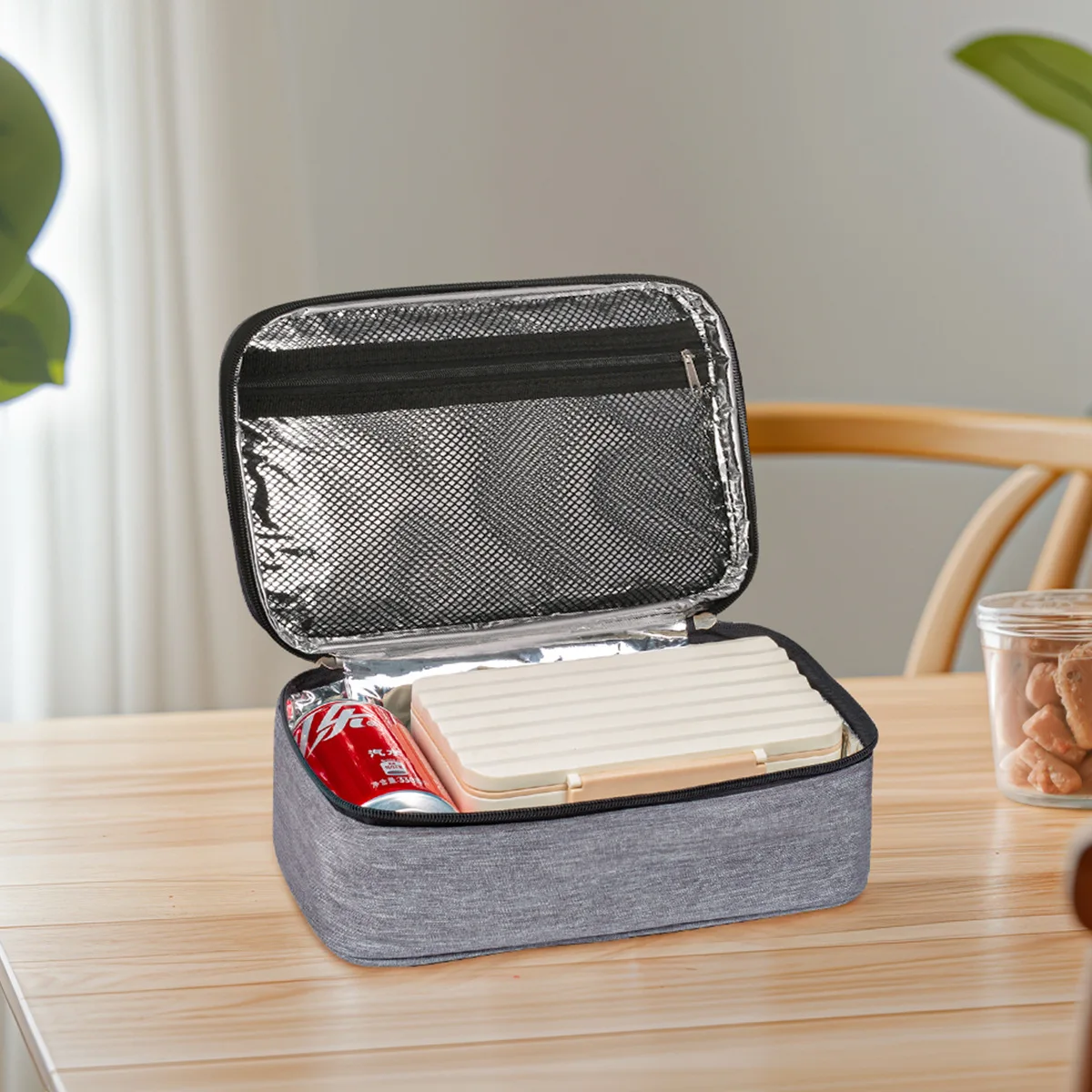 Bento Bag With Handle Double Zipper Waterproof Rectangle Portable ...