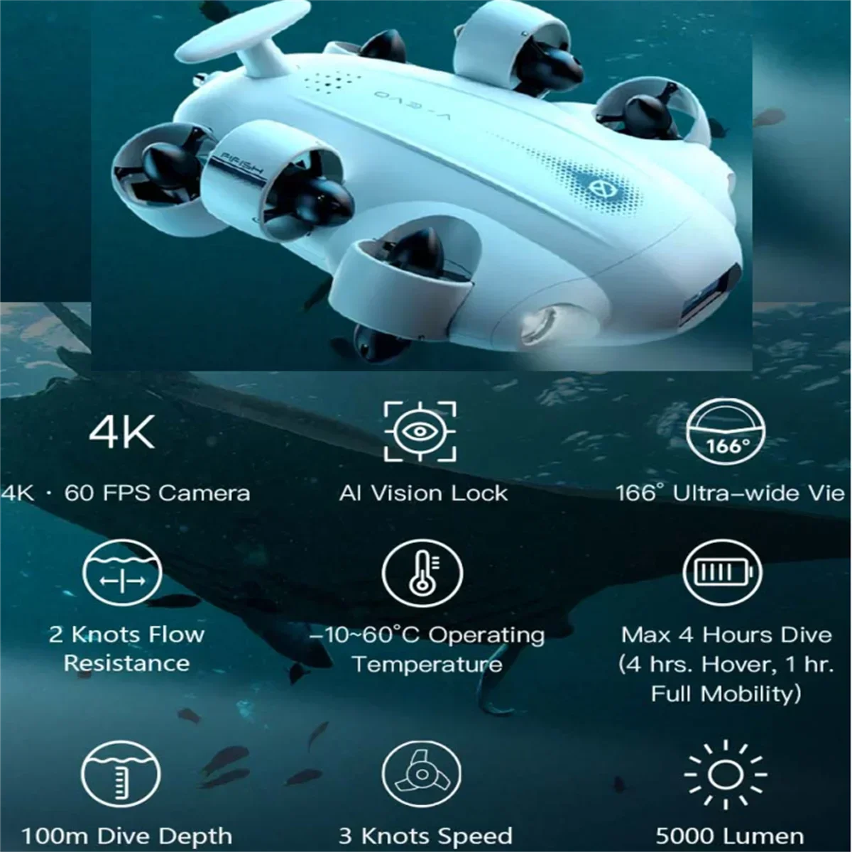 Underwater Rov Robot Diving Underwater 4K with Grabber Arm 2023 New ...
