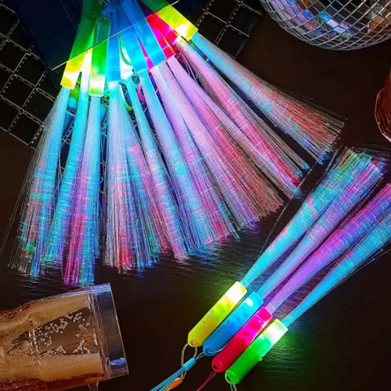 12/24 pièces/lot LED bâton lumineux coloré Fiber bâton lumineux LED ...