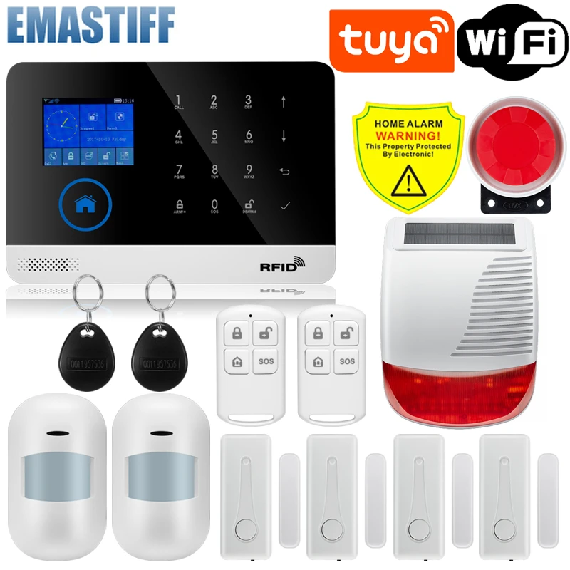 PG103 WiFi Alarm System for Home Burglar Security Tuya Smart House App Control 433MHz GSM ...