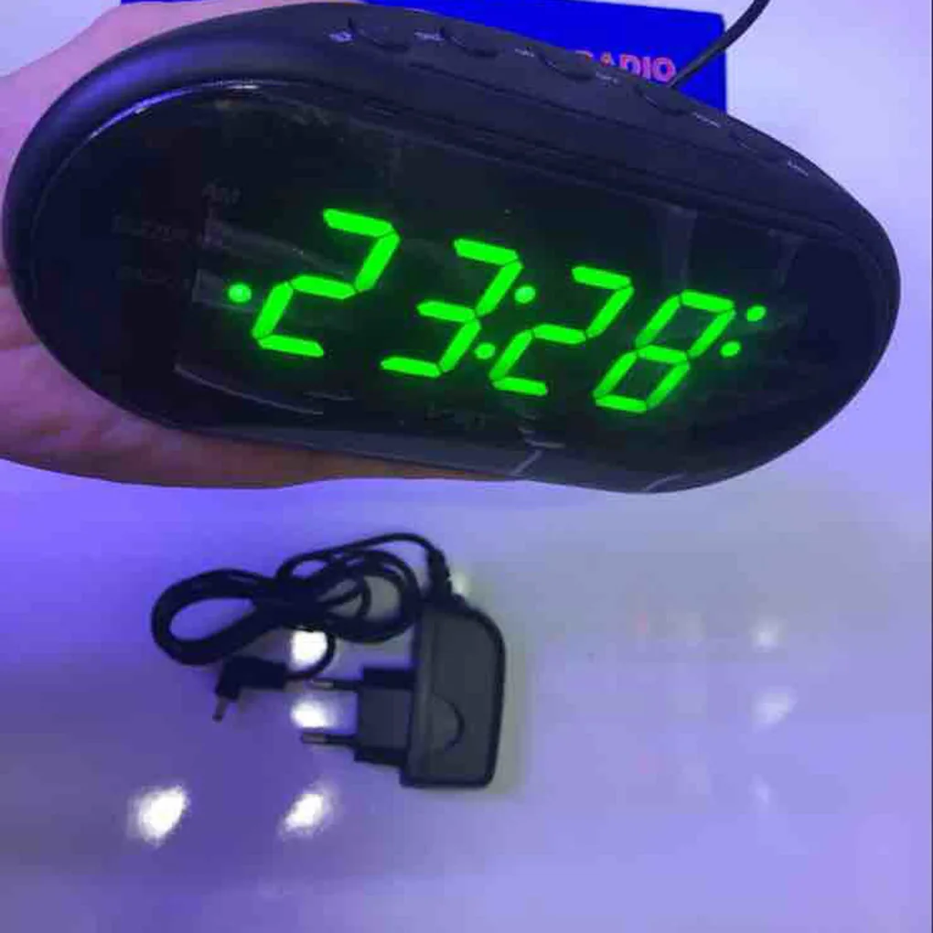 Réveil,EU--Horloge électronique AM-FM LED, réveil numérique de bureau, Radio de Table ...