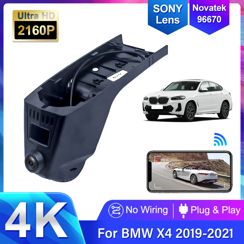 For BMW X4 2019 2020 2021 Plug and Play 4K Dash Cam Car Front and Rear ...