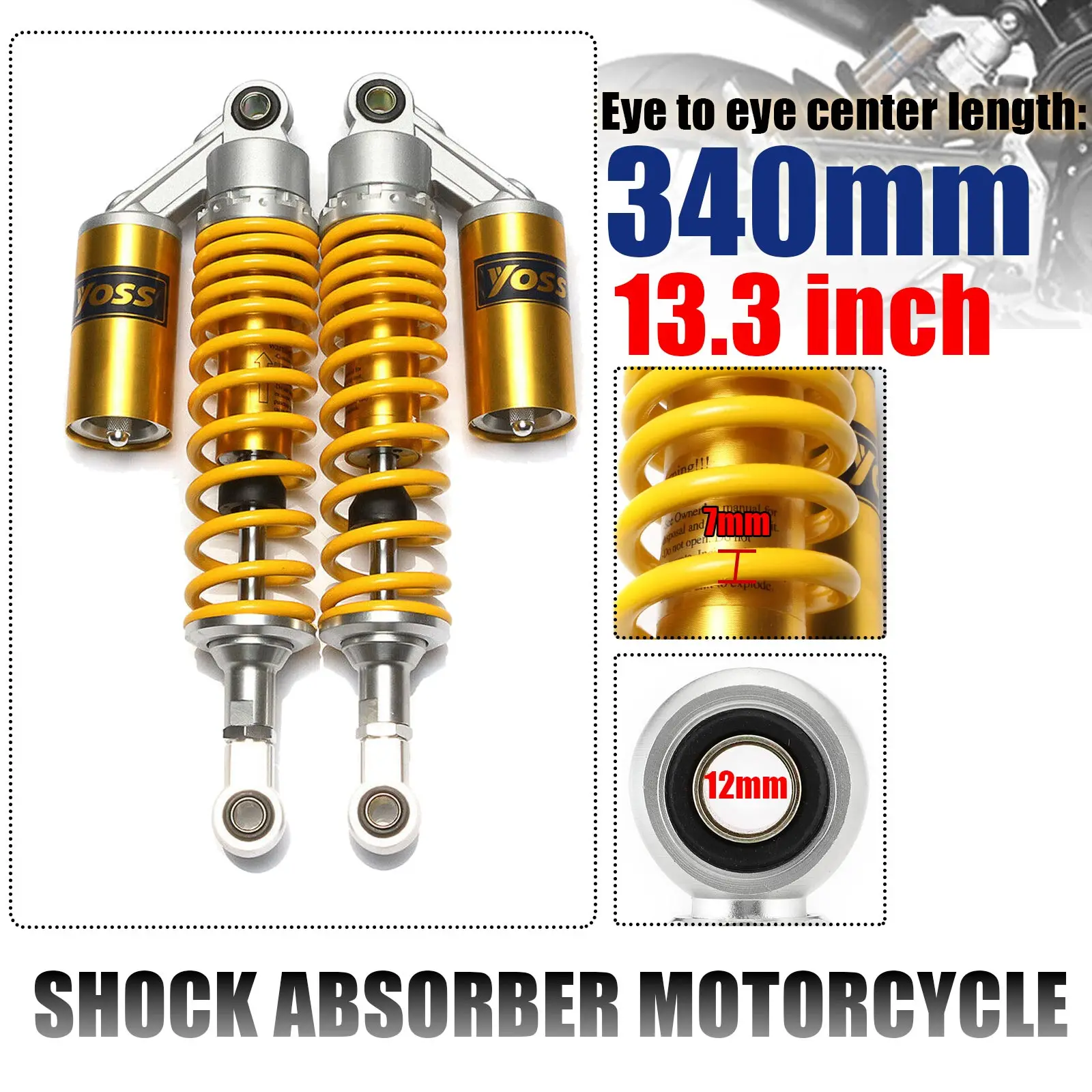 340mm-13-3-Motor-Bike-Air-Shock-Absorber-Motorcycle-Rear-Suspension ...