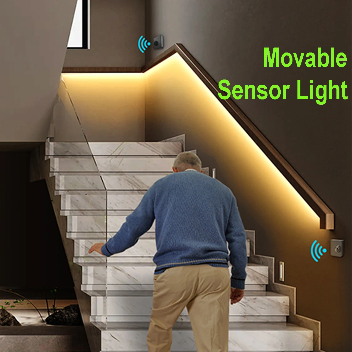 Movable-Sensor-LED-COB-Light-Strip-PIR-Motion-Induction-Flexible-Diode ...