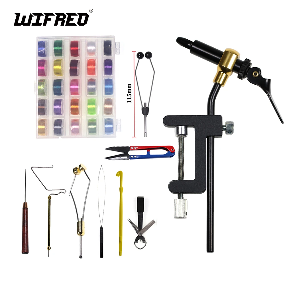 Wifreo Rotary Fly Tying Vise Tools Brass C clamp Rotating Hook Tool ...
