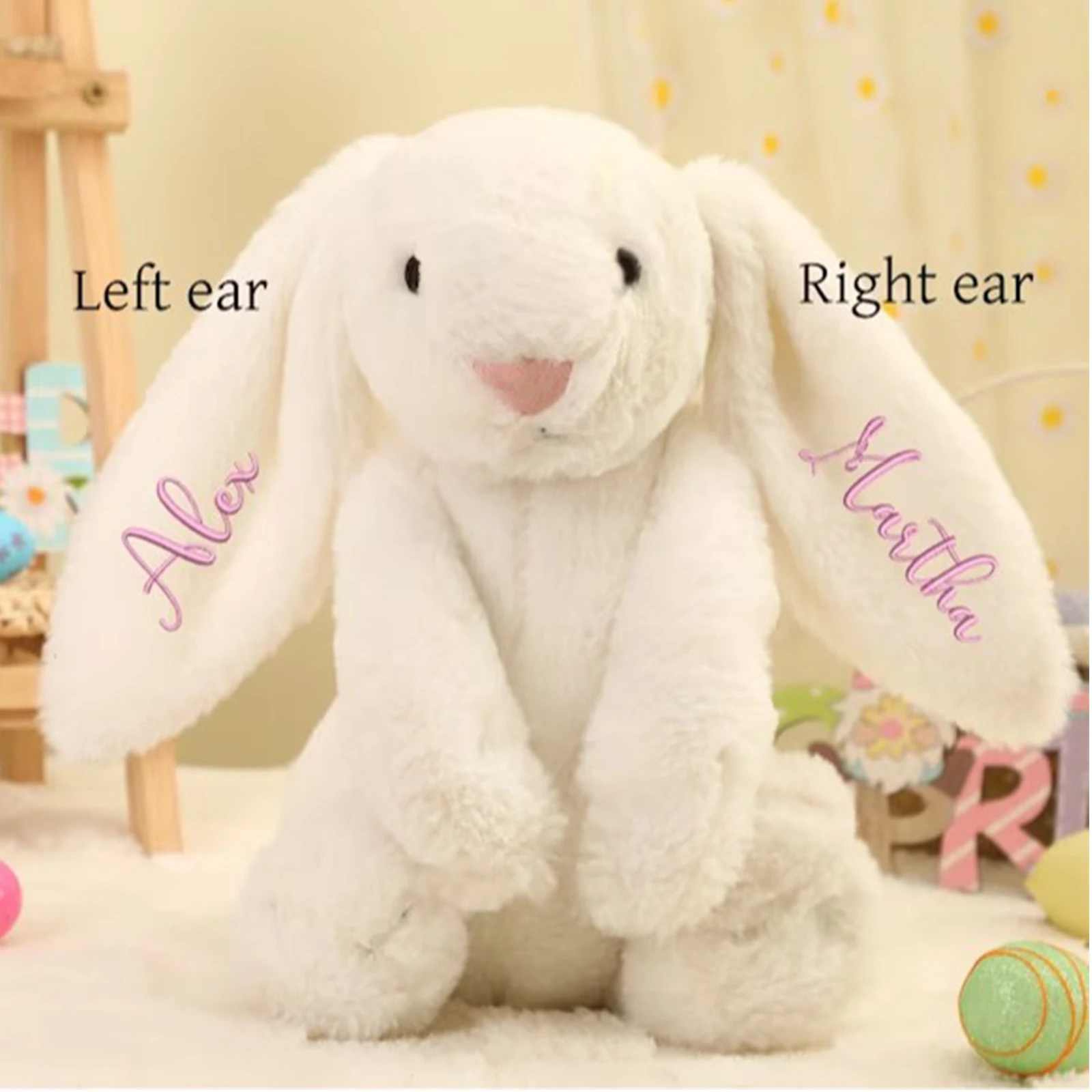 Embroidered Plush Bunny toys Personalized Child'S Name Custom name ...