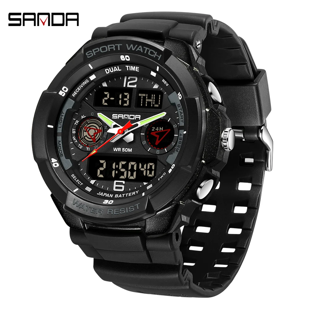 Sanda-rel-gio-esportivo-digital-masculino-eletr-nico-militar-led-quartzo-pulseira-de-silicone ...