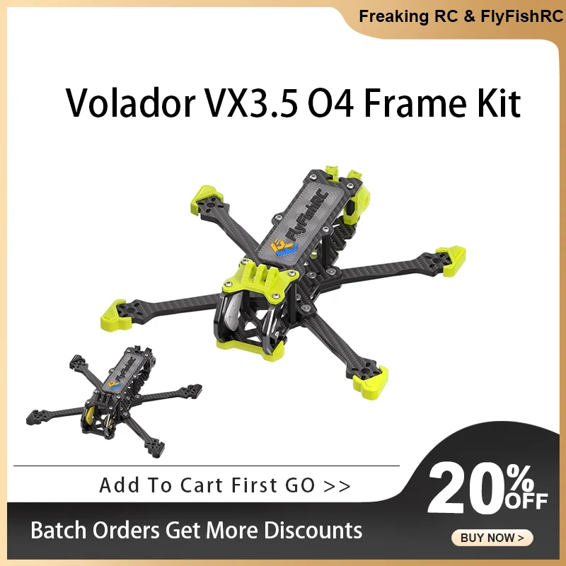 FlyFishRC Volador VX3.5 O3 O4 Freestyle Frame Kit compatible with DJI ...