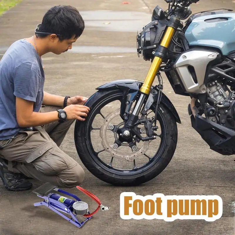 Motorcycle-Pump-Tire-Inflator-With-Pressure-Gauge-Air-Pump-Portable ...