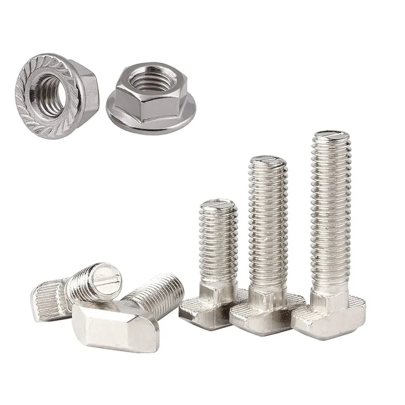 50pcs/lot M5 M6 M8 T Bolt Screws for EU Standard 2020 30 40 Linear Rail ...