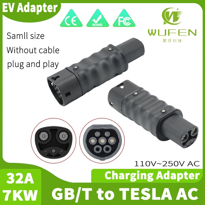WUFEN EV GBT Charger Adapter 32A GBT To Tesla TPC NACS Adapter 2023 ...