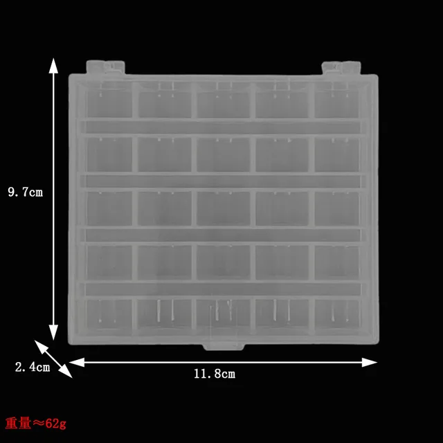 25Pcs/Set Empty Bobbins Sewing Machine Spools Clear Plastic Case ...
