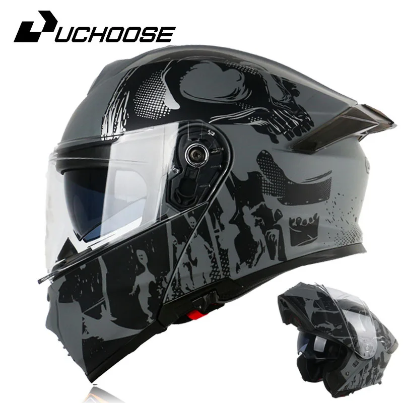 Motorcycle Full Face Helmet Crash Motorbike Protective Gear Men Women ...