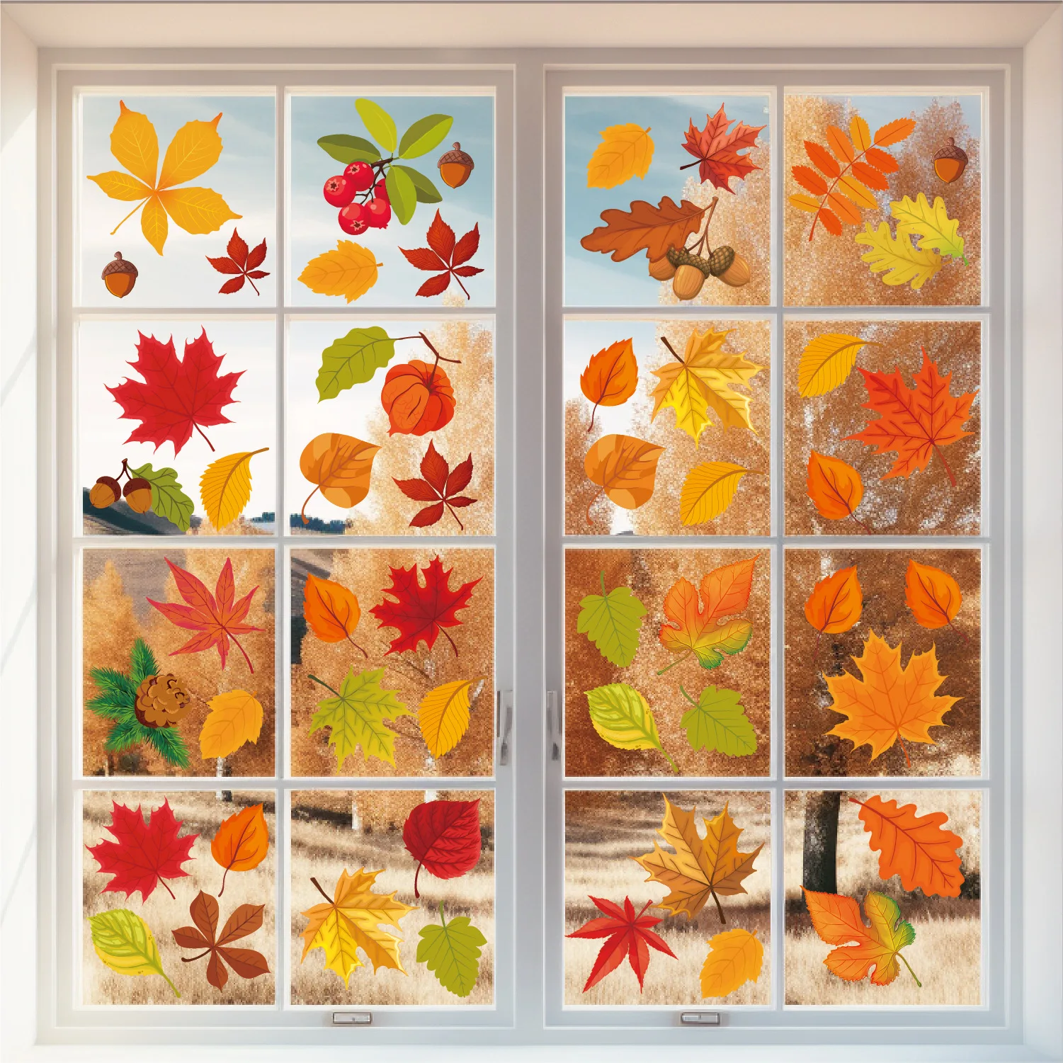 Autumn Window Clings for Glass Autumn Clings for Windows Fall Window ...