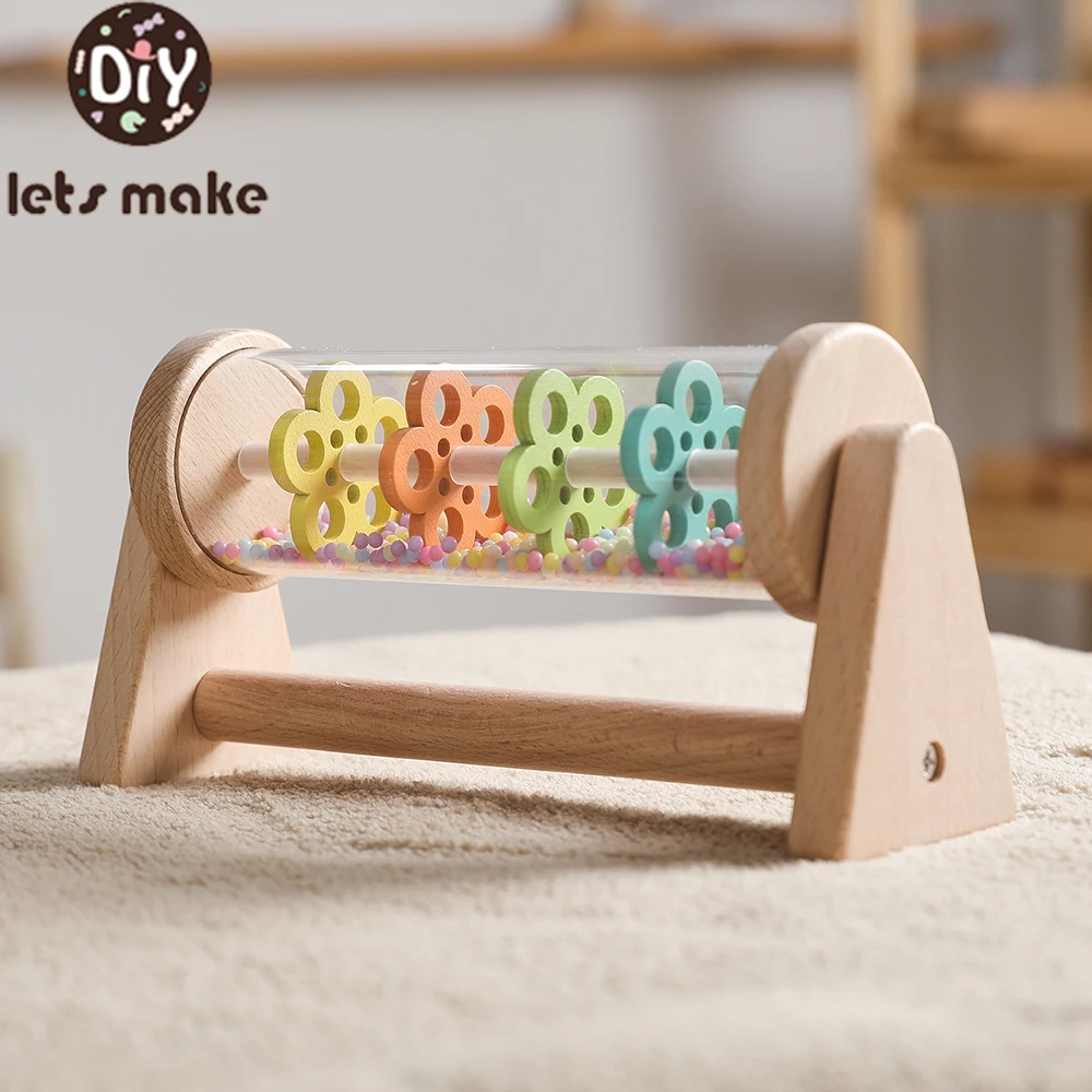 Montessori Rain Stick Toy for Babies Wooden Rainmaker Musical Shaker ...