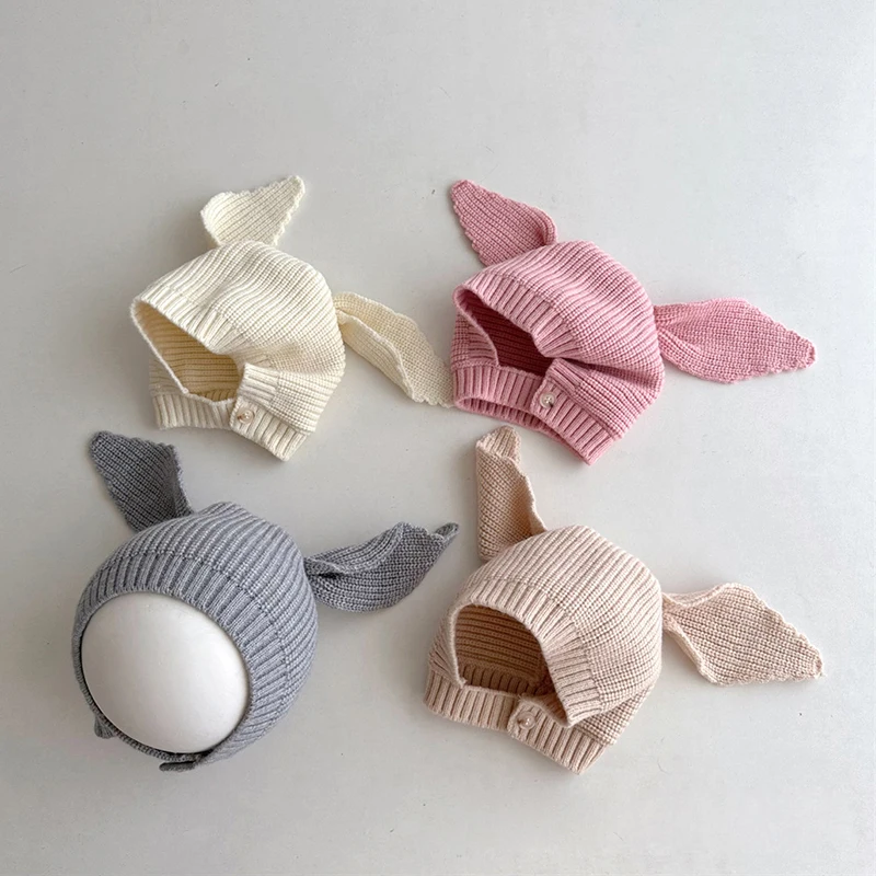 Cute Rabbit Baby Hat Autumn Winter Wool Knitted Cap for Toddler Boy ...