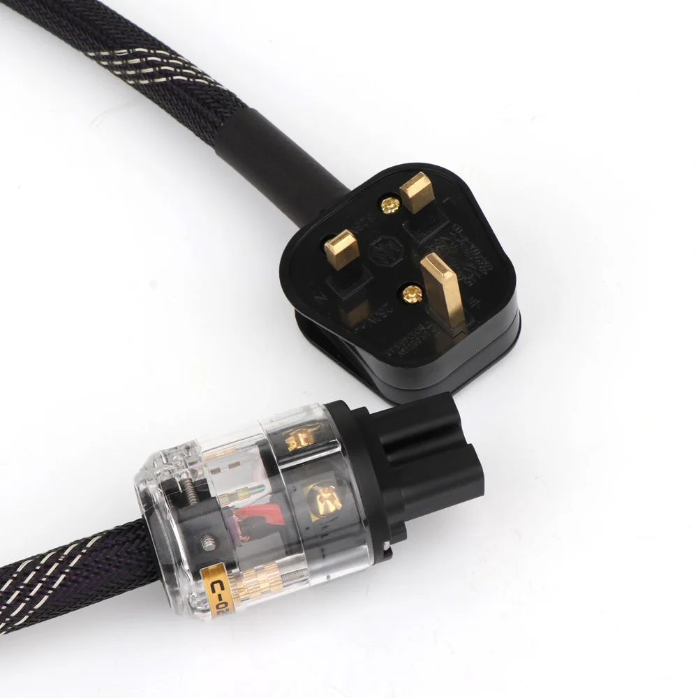 AC313 Hifi Audio OFC Power cable with Gold plated Schuko UK Power ...