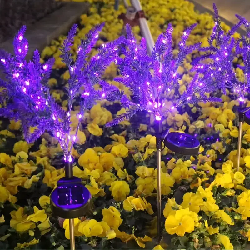 Solar-Powered Purple Lavender LED Landscape Lights For Garden Decor ...