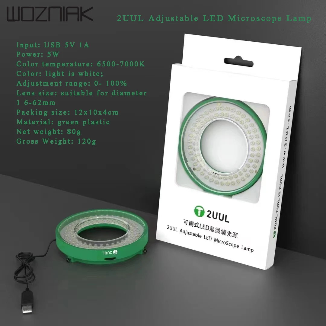 2UUL-Adjustable-LED-Microscope-Lamp-6500-7000K-Color-temperature-Light ...