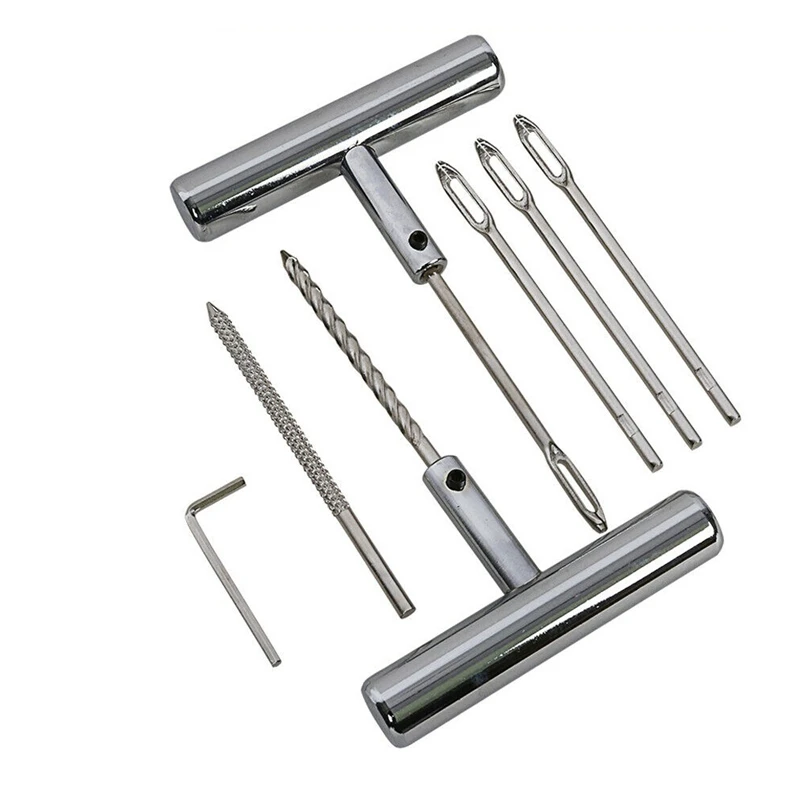 7Pcs-Car-Tire-Repair-Kit-Tyre-Cement-Tool-Puncture-Plug-Practical-Hand ...