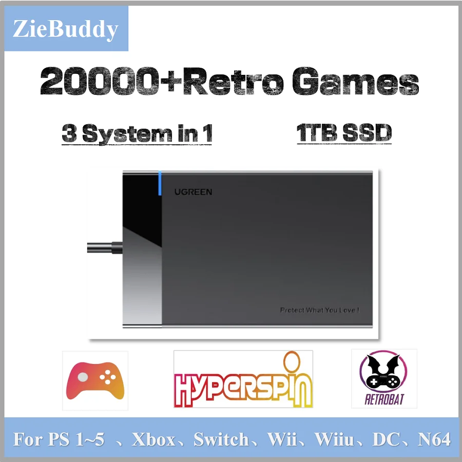 Retro Game 1TB SSD Console contains Retrobat Playnite and Hyperspin ...