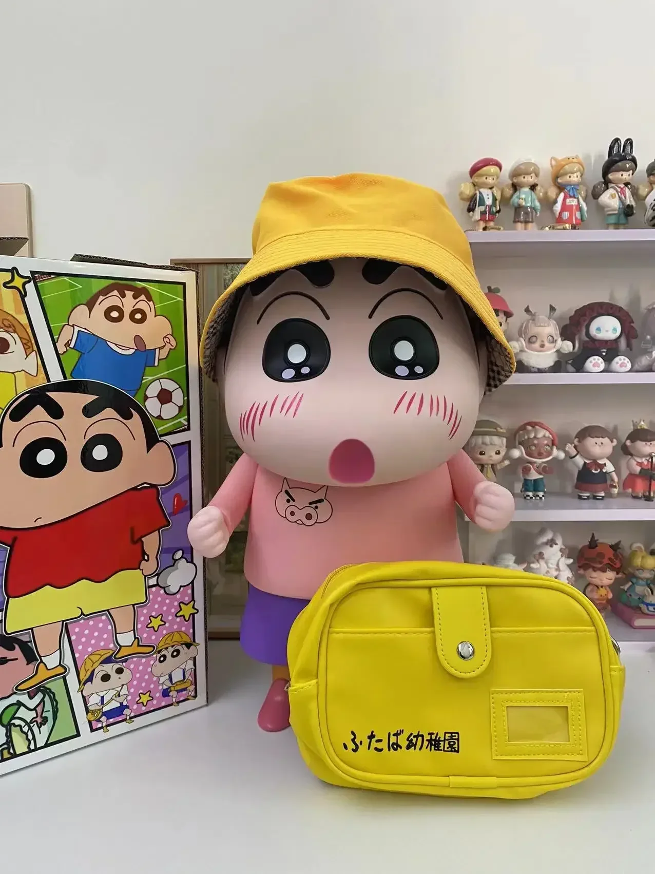 Figuras de crayón grandes de Shin-chan, serie periférica, modelo de coche, adorno de colección ...