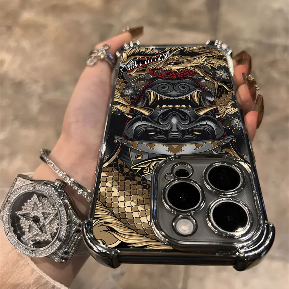 Ghost-Faced Samurai Plating Phone Case for Oppo A2 Pro 5G (DDB-292X106A7)