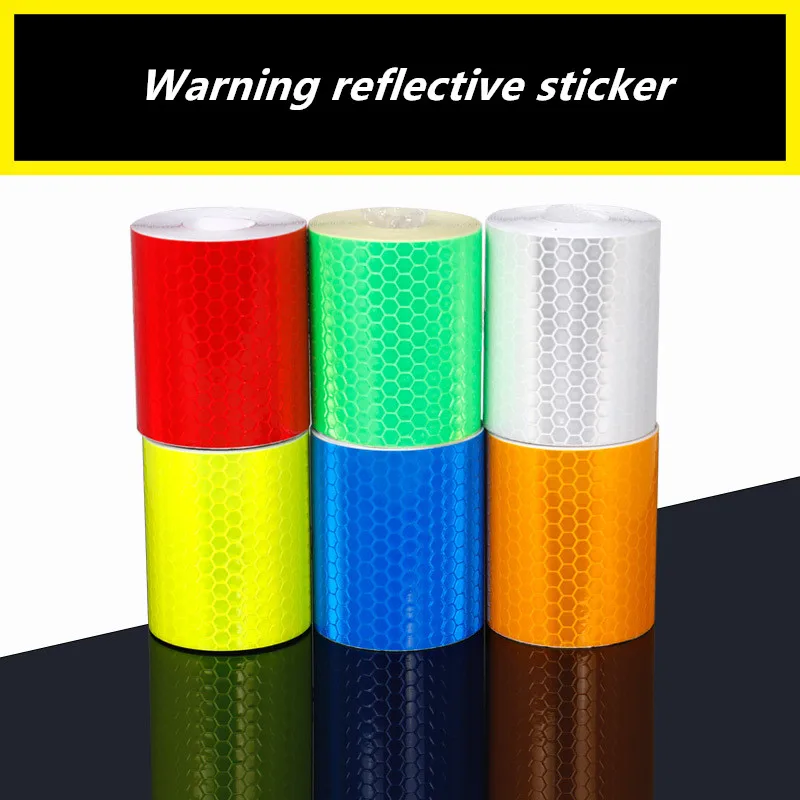5X100/300CM Car Reflective Tape Safety Driving Warning Car Decor Stripe ...