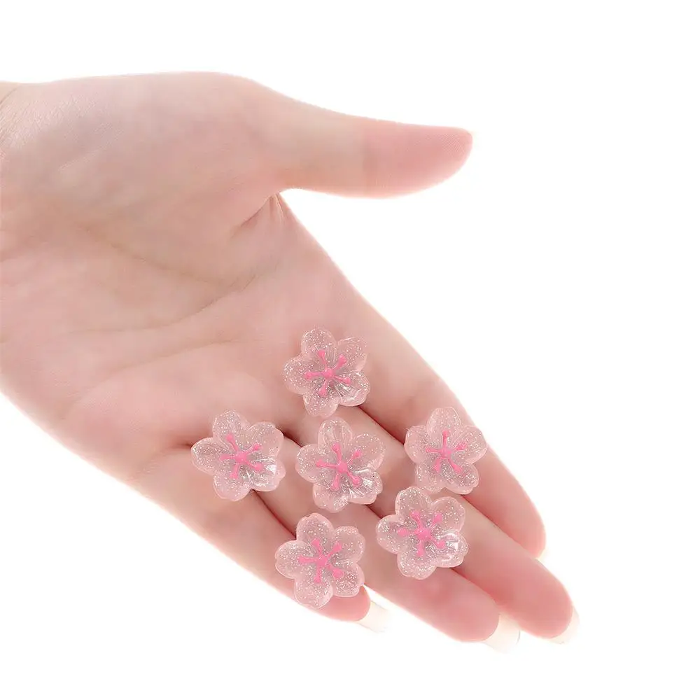 1.95cm Pink Cherry Blossoms Push Pins Plastics Pink Resin Glitter ...