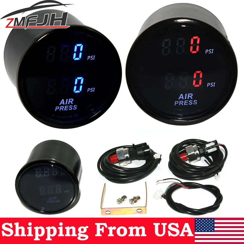 Ad 2inch 52mm Psi Air Suspension Air Ride Pressure Gauge Digital Led ...