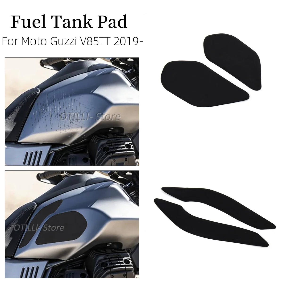 New Motorcycle Rubber Fuel Tank Pad For Moto Guzzi V85TT V 85 TT v85tt ...