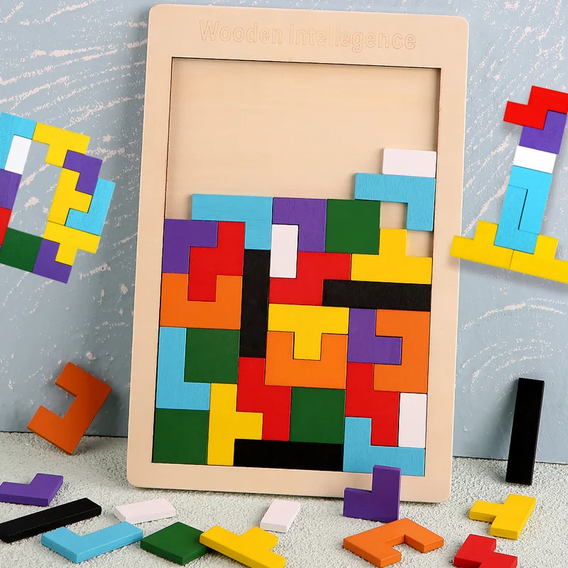 Colorful-3D-Puzzle-Wooden-Educational-Toys-Tangram-Math-Game-Children ...
