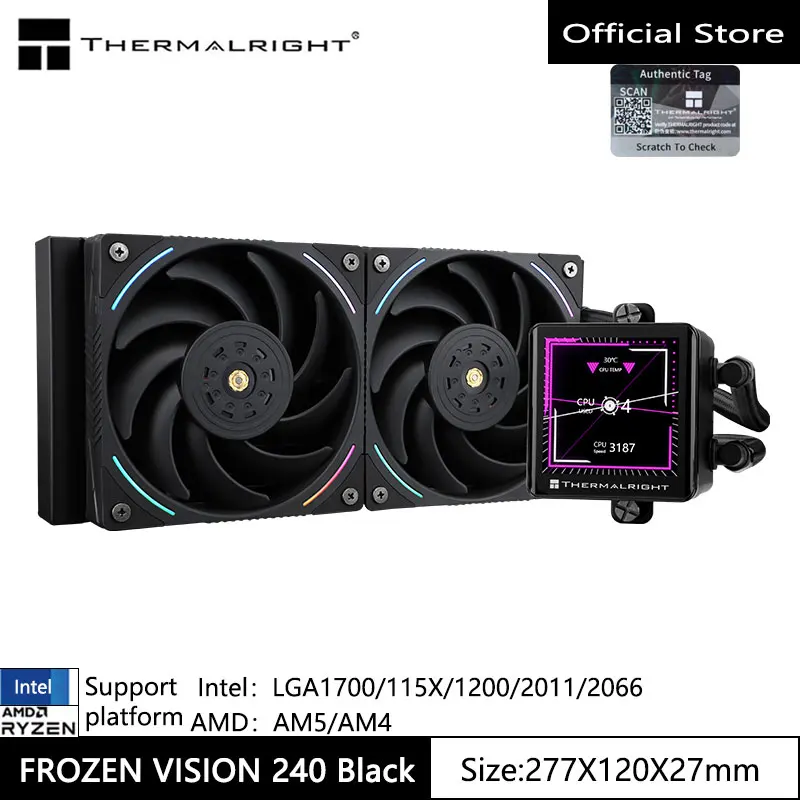 Thermalright-Frozen-Vision-240-Black-Water-cooled-radiator-2-88-LCD ...