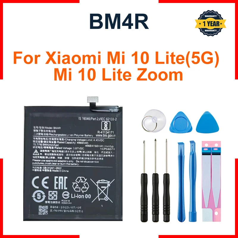 XIAO MI BM4R 4160mAh Phone Battery For Xiaomi Mi 10 Lite 10Lite 5G Zoom ...